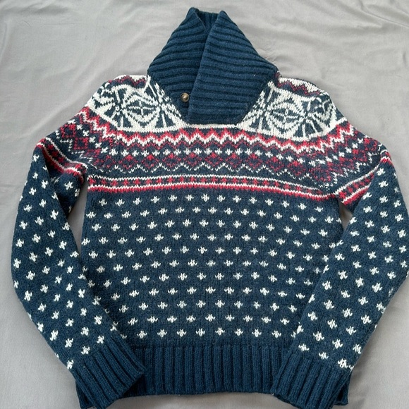 H&M | Sweaters | Hm Logg Mens Size Small Blue Toggle Button Cable Knit ...